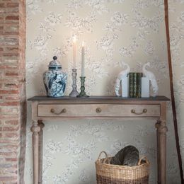 Laura Ashley Vliestapete "Pollington Roses", B/L: 0,52mm x 10mm, Rollen:, beige, Wohnzimmer, Tapeten, 10mx52cm (ca. 5m2)