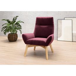 Sessel Home Affaire, B:82cm H:102cm T:81cm, lila, 100% Polyester, Sessel, "Basic Relaxsessel", Extra hohe R&uuml;ckenlehne