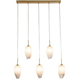 Searchlight H&auml;ngeleuchte "H&auml;ngeleuchte Rocky, 5-flammig", 5, H: 29cm, 1 Stk., gold, Wohnzimmer, Leuchten, Marmor-Optik