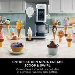 Ninja Eismaschine "Ninja CREAMi Scoop & Swirl 13-in-1 Softeis- und Eismaschine NC701EU", B:25,5cm H:44,5cm T:48,48cm, wei&szlig;, Eismaschinen, Softeis &