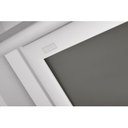 Velux Verdunklungsrollo "DKL M10 0705SWL", M10, stufenlos positionierbar, grau, Kinderzimmer, Rollos, wei&szlig;e F&uuml;hrungsschienen & Griffleiste