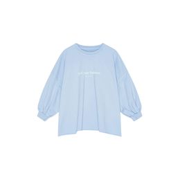 Strickpullover MOSHI MOSHI MIND "moshi moshi mind Sweater mantra", Damen, Gr. S/M, light blau, Obermaterial: 100% Baumwolle, Pullover Strickpullover