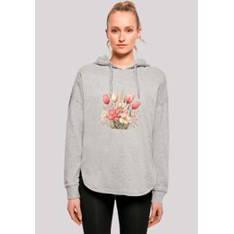 F4NT4STIC Damen Kapuzenpullover "Rosa wei&szlig;er Fr&uuml;hlingsblumenstrau&szlig;", grau, Gr. XS, Obermaterial: 100% Baumwolle, Pullover, Premium Qualit&auml;t