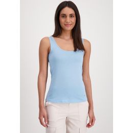 monari Damen Tanktopspring water, Gr. 46, unifarben, Web, Obermaterial: 50% Baumwolle, 50% Modal, Tops, mit Glitzersteinchen an den Tr&auml;gern