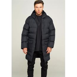 behype Herren Steppjacke "PUFFER PARKA", schwarz, Gr. L, unifarben, 100% Polyester, Jacken, Steppjacke mit Kapuze