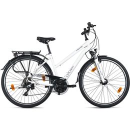 Dacapo Trekkingrad "Firenze 100 Weiß 21 Gänge RH 48 cm V-Brakes", 48cm, 28 Zoll (71,12cm) hinten: 28 Zoll (71,12cm)weiß, schwarz, Fahrräder