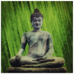 Glasbild Artland, B:50cm H:50cm, grün, Glas, Küche, Bilder, "Buddha", in verschiedenen Größen
