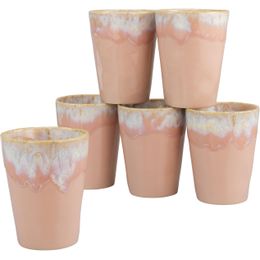 Creatable Becher "Kaffeebecher Gespresso", 6 Stk., rosa, Trinkgef&auml;&szlig;e, 36 cl, Tassen Set, 6-teilig, Made in Europe