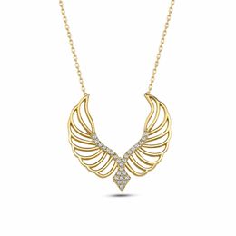 dKeniz Damen Kette mit Anh&auml;nger "925/- Sterling Silber vergoldet Modern Design Silberkette", 42cm + 3cm, Silber 925 (Sterlingsilber), L: 45 B: