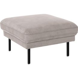 Hocker Home Affaire, B:79cm H:45cm T:79cm, grau, Struktur weich (100% Polyester);Luxus-Microfaser Lederoptik (100% Polyester);100% NaturLEDER,