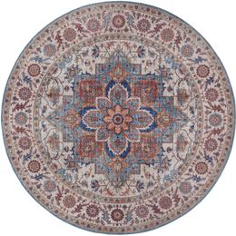 Teppich Hanse Home, H:5mm &Oslash;:160cm, blau, Polyester, Wohnzimmer, Teppiche, "Anthea", Orientalisch, Orient, Vintage, Wohnzimmer, Schlafzimmer, Esszimmer
