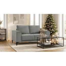 2-Sitzer OTTO HOME, B:164cm H:85cm T:83cm, grau, 100% Polyester, Sofas, "Kompaktsofa Oland, Struktur, Flachgewebe, Luxus-Microfaser, Boucle", 164 cm,
