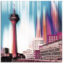 Glasbild Artland, B:50cm H:50cm, bunt, Glas, Küche, Bilder, "Düsseldorf Skyline Collage I", in verschiedenen Größen