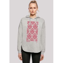 F4NT4STIC Damen Kapuzenpullover "Blumen Muster Rot", grau, Gr. XS, Obermaterial: 100% Baumwolle, Pullover, Print