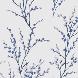 Laura Ashley Vliestapete "Pussy Willow", B/L: 0,52mm x 10mm, Rollen:, blau, Tapeten, FSC zertifiziert, mit lebhaftem Druck, 10 Meter L&auml;nge