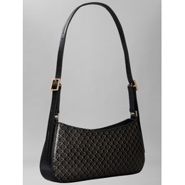 Calvin Klein Damen Schultertasche "EMBLEM AOP SMALL SHOULDER BAG"schwarz, Lederimitat, Textil, bedruckt, Taschen