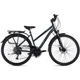 Dacapo Trekkingrad "Firenze 300 Anthrazit 24 Gänge RH 48 cm", 48cm, 28 Zoll (71,12cm) hinten: 28 Zoll (71,12cm)anthrazit, schwarz, Fahrräder