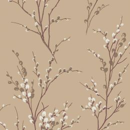 Laura Ashley Vliestapete "Pussy Willow", B/L: 0,52mm x 10mm, Rollen:, beige, Tapeten, FSC zertifiziert, mit lebhaftem Druck, 10 Meter L&auml;nge