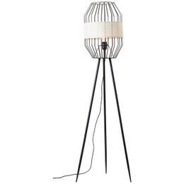 Brilliant Stehlampe "Slope", 1, Ø 45cm H: 150cm, 1 Stk., schwarz, Wohnzimmer, Leuchten, Stehlampe dreibeinig schwarz/natur