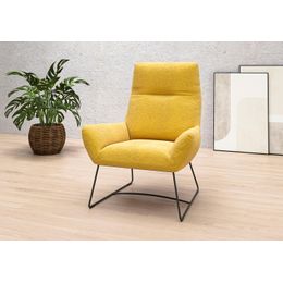 Sessel Home Affaire, B:82cm H:102cm T:81cm, gelb, 100% Polyester, Sessel, "Basic Relaxsessel", Extra hohe R&uuml;ckenlehne