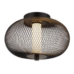 NOWA LED Deckenleuchte "ASTARI", 1, Ø 35cm H: 24cm, 1 Stk., schwarz, Wohnzimmer, Leuchten, Deckenlampe, Metallgeflecht, Wohnzimmer