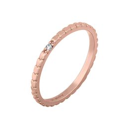 CAI CA&Iuml; Fingerring "925/- Sterling Silber ros&eacute;vergoldet Herzen Zirkonia Stacking", 050 (15,9), Silber 925 (Sterlingsilber), rot, Silber 925