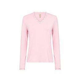 Kurzarmhemd soyaconcept "Soya Concept T-shirt SC-MARICA", Damen, Gr. XL, Normalgr&ouml;&szlig;en, rosa (4120 rose), Obermaterial: 93% Lyocell, 7% Elasthan, Hemden