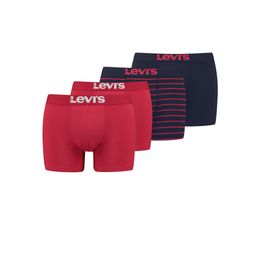 Levi's LEVI'S Herren Boxershorts, Gr. XL, rot, Obermaterial: 95% Baumwolle, 5% Elasthan, gestreift, unifarben, Unterhosen, mit breitem Logobund