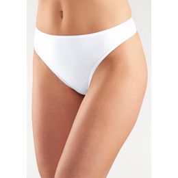 Petite Fleur Damen String, Gr. 32, wei&szlig;, Single Jersey, Obermaterial: 95% Baumwolle, 5% Elasthan, unifarben, Unterhosen, aus elastischer Baumwolle