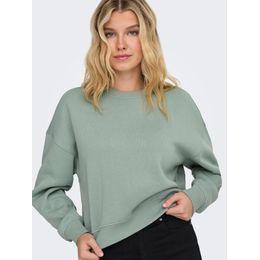 Only Damen Sweatshirt "ONLBEST L/S CREW NECK SWT NOOS"jadeite, Gr. M, unifarben, Sweatware, Obermaterial: 65% Polyester, 35% Baumwolle, Sweatshirts