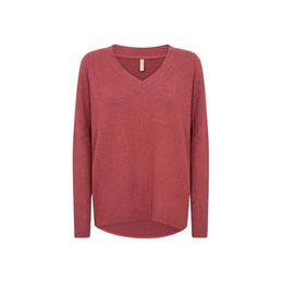 Kurzarmhemd soyaconcept "Soya Concept T-shirt SC-BIARA", Damen, Gr. M, Normalgr&ouml;&szlig;en, rot (94470 dunkel rot mel), Obermaterial: 74% Viskose, 21% Polyester, 5% Elasthan, Hemden