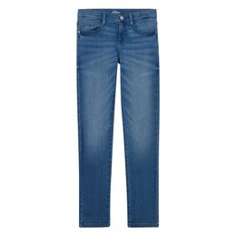 s.Oliver JUNIOR M&auml;dchen Skinny-fit-Jeans, blau, Gr. 134, Denim/Jeans, Obermaterial: 80% Baumwolle, 18% Polyester, 2% Elasthan, Jeans, im Five-Pocket