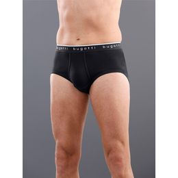 Bugatti Herren Slip, Gr. 10, schwarz, 100% Baumwolle, Unterhosen