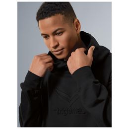 TRIGEMA Herren Kapuzensweatshirt "TRIGEMA Kapuzenpullover mit gro&szlig;em 3D-Motiv", schwarz, Gr. M, 70% Baumwolle, 30% Polyester, Sweatshirts