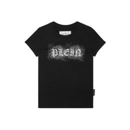T-Shirt Philipp Plein "Gothic Plein Verziert", Jungen, Gr. 10, 02, schwarz, Obermaterial: 100% Baumwolle, Shirts T-Shirt