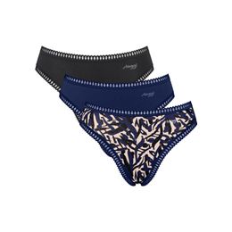Sloggi Damen Tai-Slip "GO Crush", Gr. L, blau, Single Jersey, Obermaterial: 95% Polyamid, 5% Elasthan, mehrfarbig, Unterhosen, hoher Beinausschnitt,