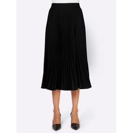 Heine Damen Plisseerock, schwarz, Gr. 38, unifarben, 100% Polyester, R&ouml;cke