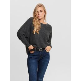 Only Damen Strickpullover "ONLDANIELLA L/S PULLOVER KNT NOOS", grau, Gr. XL, meliert, Strick, Obermaterial: 77% Polyacryl, 19% Polyester, 4%