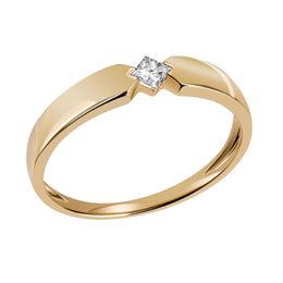 Firetti Damen Fingerring "Schmuck Geschenk Gold 585 Damenring Spannring-Optik Kissen Solit&auml;r", 58, 0,1 SI = kleine Einschl&uuml;sse, Gelbgold 585,