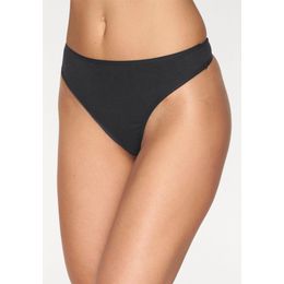 Petite Fleur Damen String, Gr. 32, schwarz, Single Jersey, Obermaterial: 95% Baumwolle, 5% Elasthan, unifarben, Unterhosen, aus elastischer Baumwolle