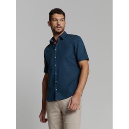NO EXCESS Herren Langarmhemd "NO EXCESS Linnen shirt", blau, Gr. M, 55% Leinen, 45% Baumwolle, Hemden