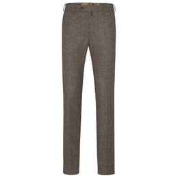 MEYER Herren Chinos "Bonn", braun, Gr. 25, kariert, 60% Schurwolle, 38% Polyester, 2% Elasthan, Hosen, mit Stretch-Dehnbund
