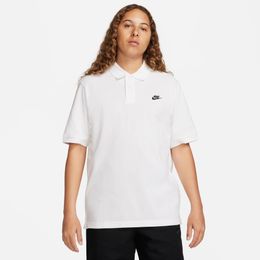 Poloshirt Nike Sportswear "Nike Club Men's Short-Sleeve Polo", Herren, Gr. S, wei&szlig;, schwarz, Obermaterial: 100% Baumwolle, normal, Rundhals, Shirts