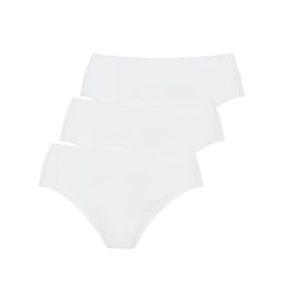 Nina von C. Damen Jazz-Pants Slips "3er Pack Damen Jazzpant Daily", Gr. 38, wei&szlig;, Feinripp, Obermaterial: 100% Baumwolle CO., Unterhosen