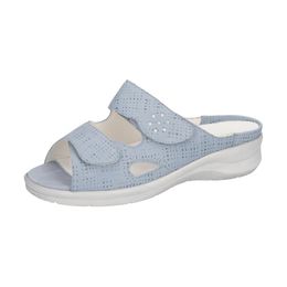 Waldl&auml;ufer WALDL&Auml;UFER Damen Pantolette "MERLE", Gr. 5,5, silber, Nubukleder, metallic, Schuhe, Klettschuh, Sommerschuh, Bequemschuh in Spezialweite M