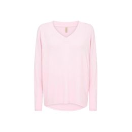 soyaconcept Damen Kurzarmhemd "Soya Concept T-shirt SC-BIARA"94120 rose mel, Gr. XXL, Obermaterial: 74% Viskose, 21% Polyester, 5% Elasthan, Hemden