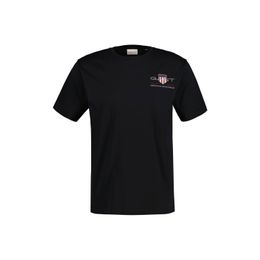Gant Herren T-Shirt "T-Shirt Regular Archive Shield EMB 1er Pack", schwarz, Gr. XL, Obermaterial: 100% Baumwolle CO., Shirts