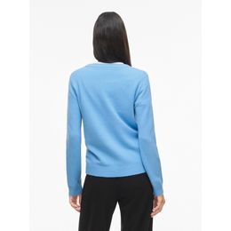 Vila Damen Rundhalspullover "VIRIL O-NECK L/S KNIT TOP - NOOS"all aboard detail:schwarz melange, Gr. XXL, meliert, Feinstrick, Obermaterial: 50%