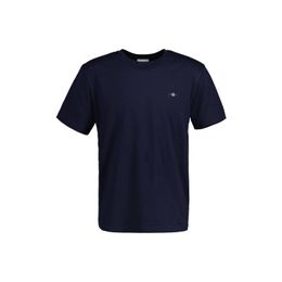 Gant Herren T-Shirt "T-Shirt Reg Shield 1er Pack", blau, Gr. M, Obermaterial: 100% Baumwolle CO., Shirts