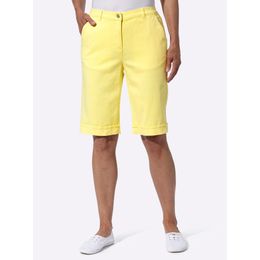 Classic Basics Damen Jeansbermudas, gelb, Gr. 46, unifarben, 97% Baumwolle, 3% Elasthan, Jeans